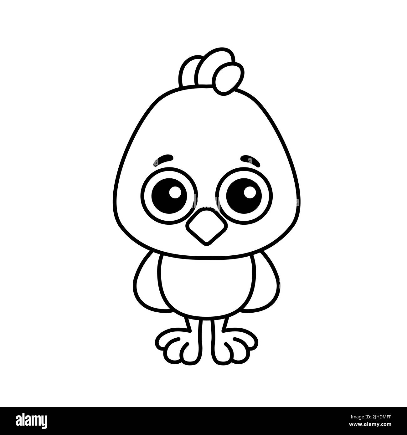 Funny farm bird. Coloring chicken in a cartoon style Stock Vector Image ...