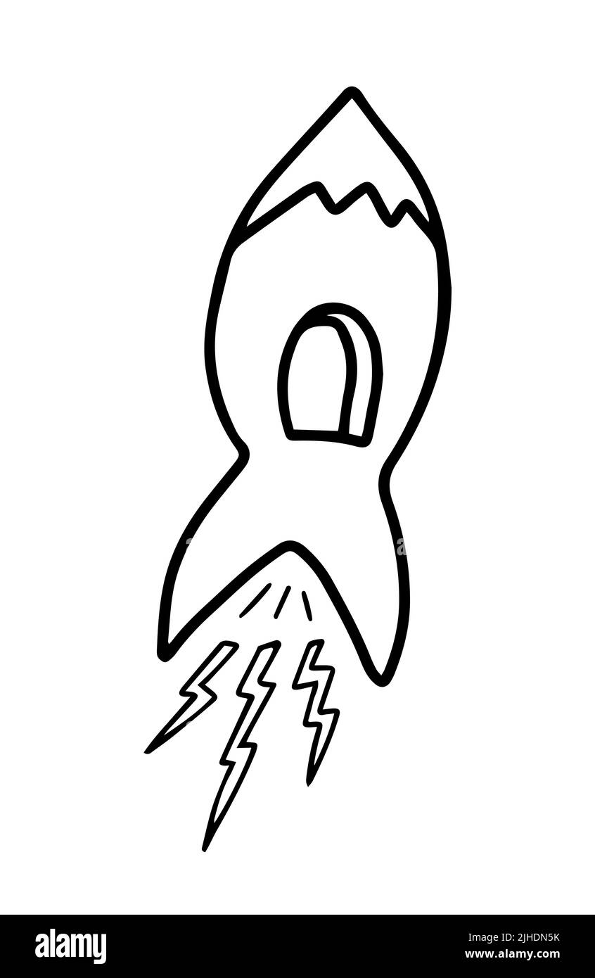 Sign and icon flying rocket. Startup, success, victory and achievement ...