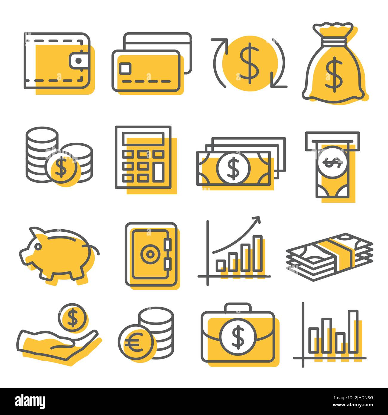 Money icons set on white background Stock Vector Image & Art - Alamy