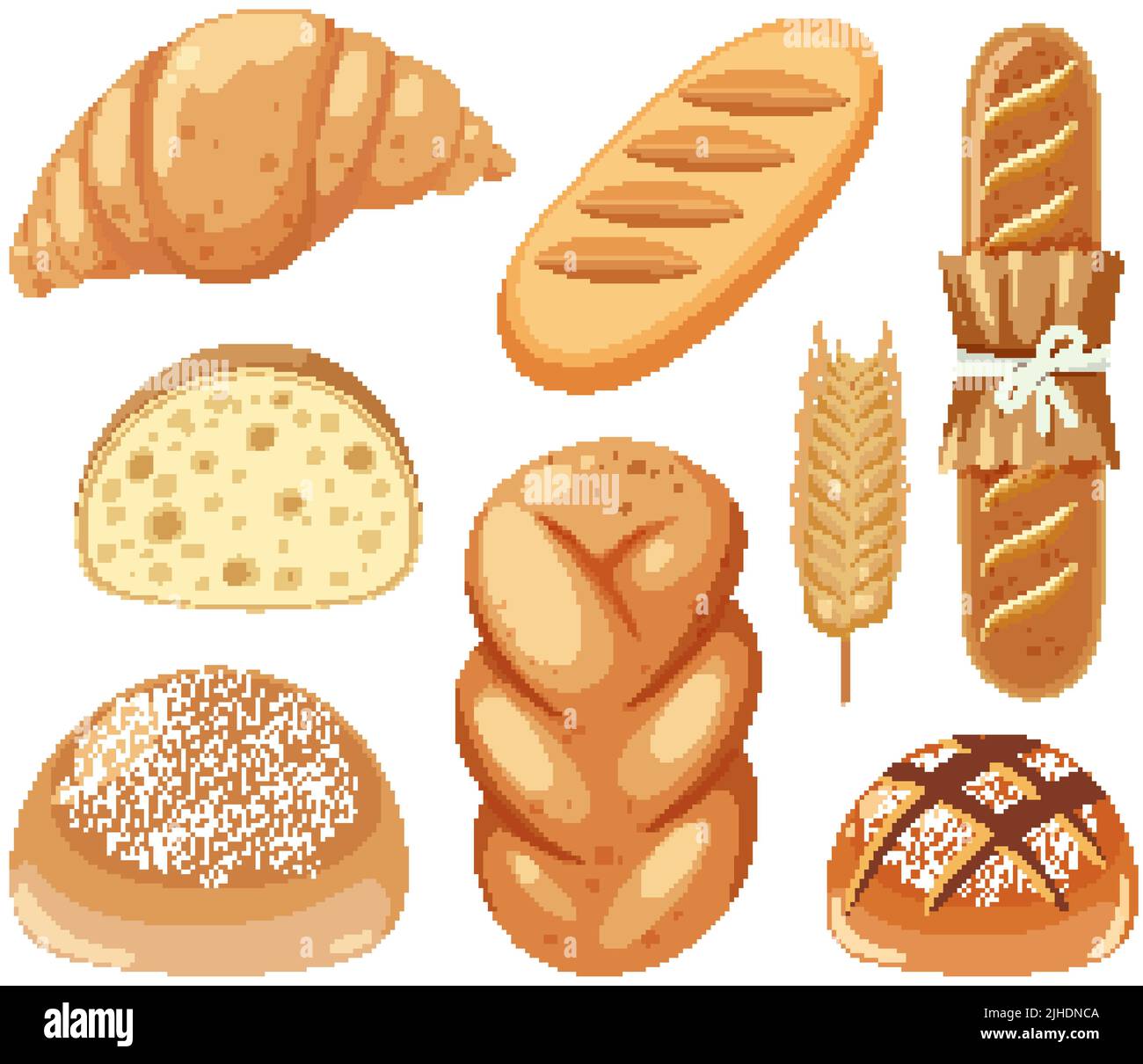 Set of different breads illustration Stock Vector Image & Art - Alamy