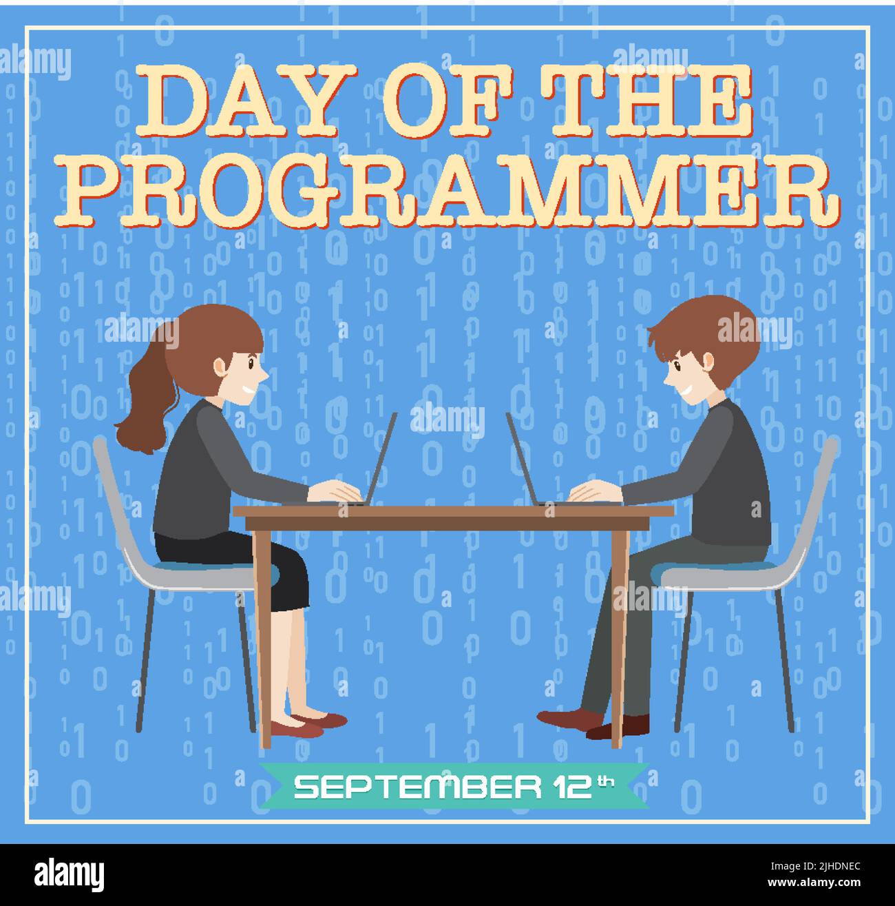 The Day of the Programmer Poster illustration Stock Vector Image & Art ...
