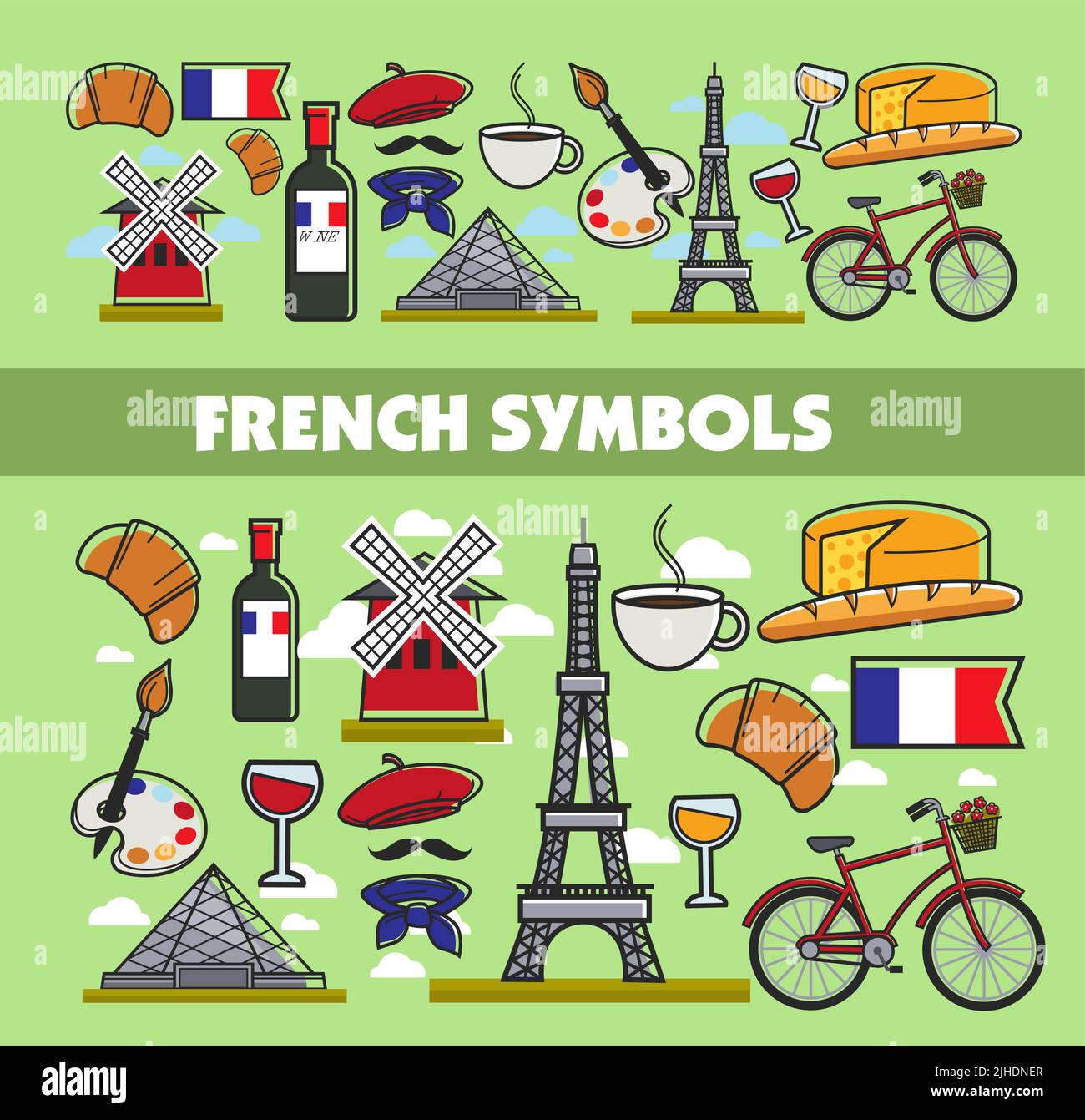 Travel agency brochures French culture and symbols architecture and ...
