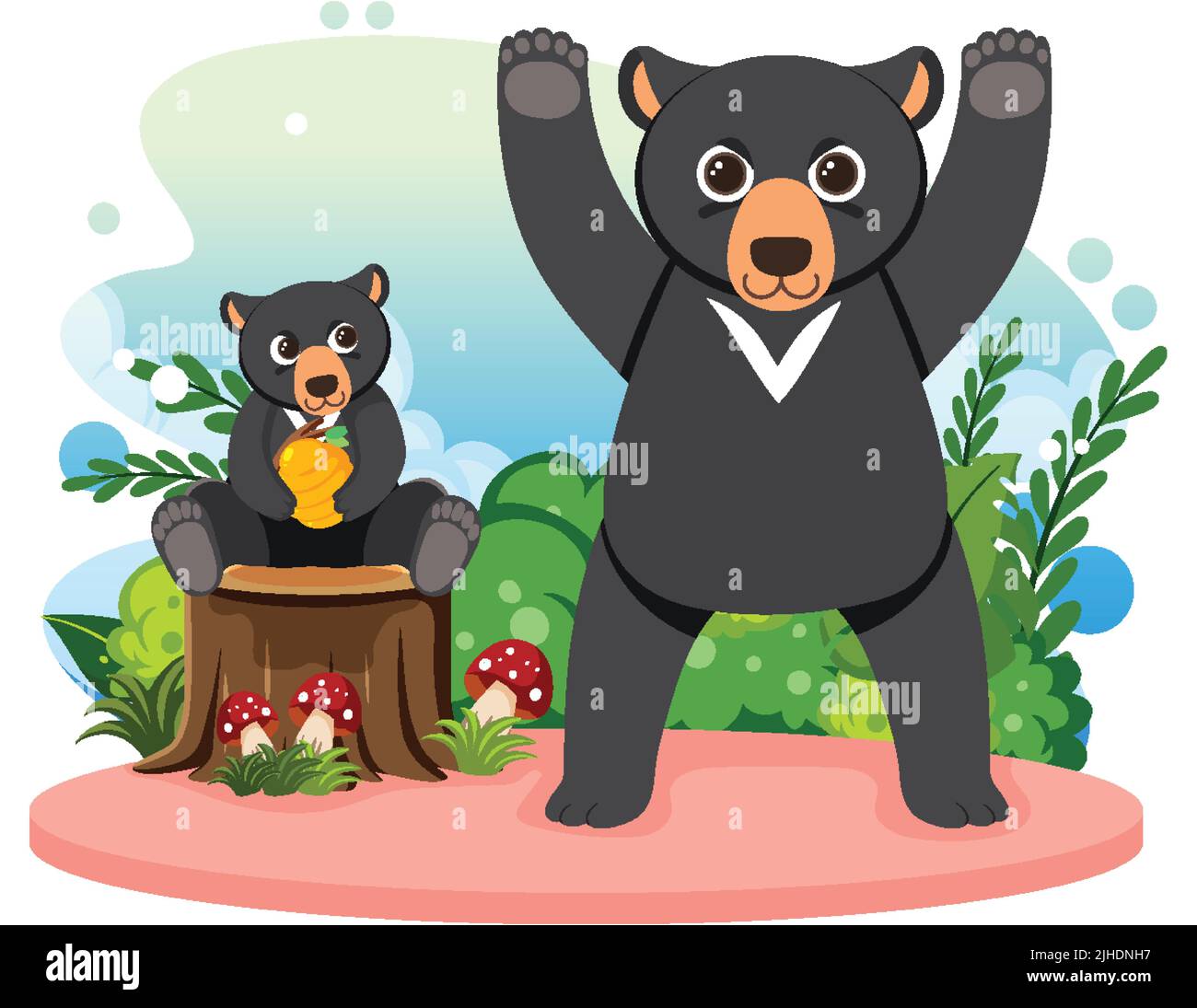 Two bears cute drawing hi-res stock photography and images - Alamy