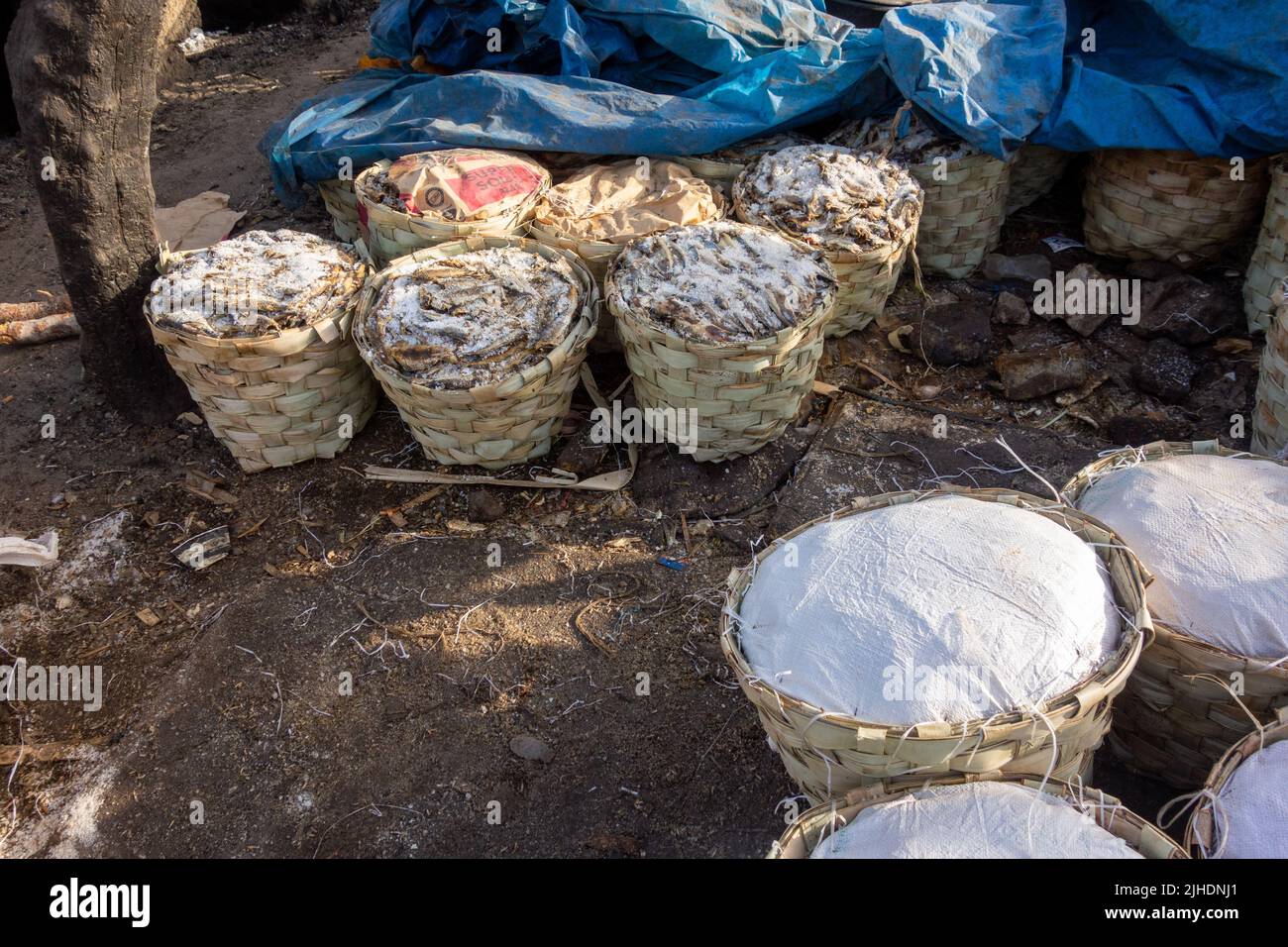 TANJI, THE GAMBIA - FEBRUARY 6, 2022 slat for the traditional ...