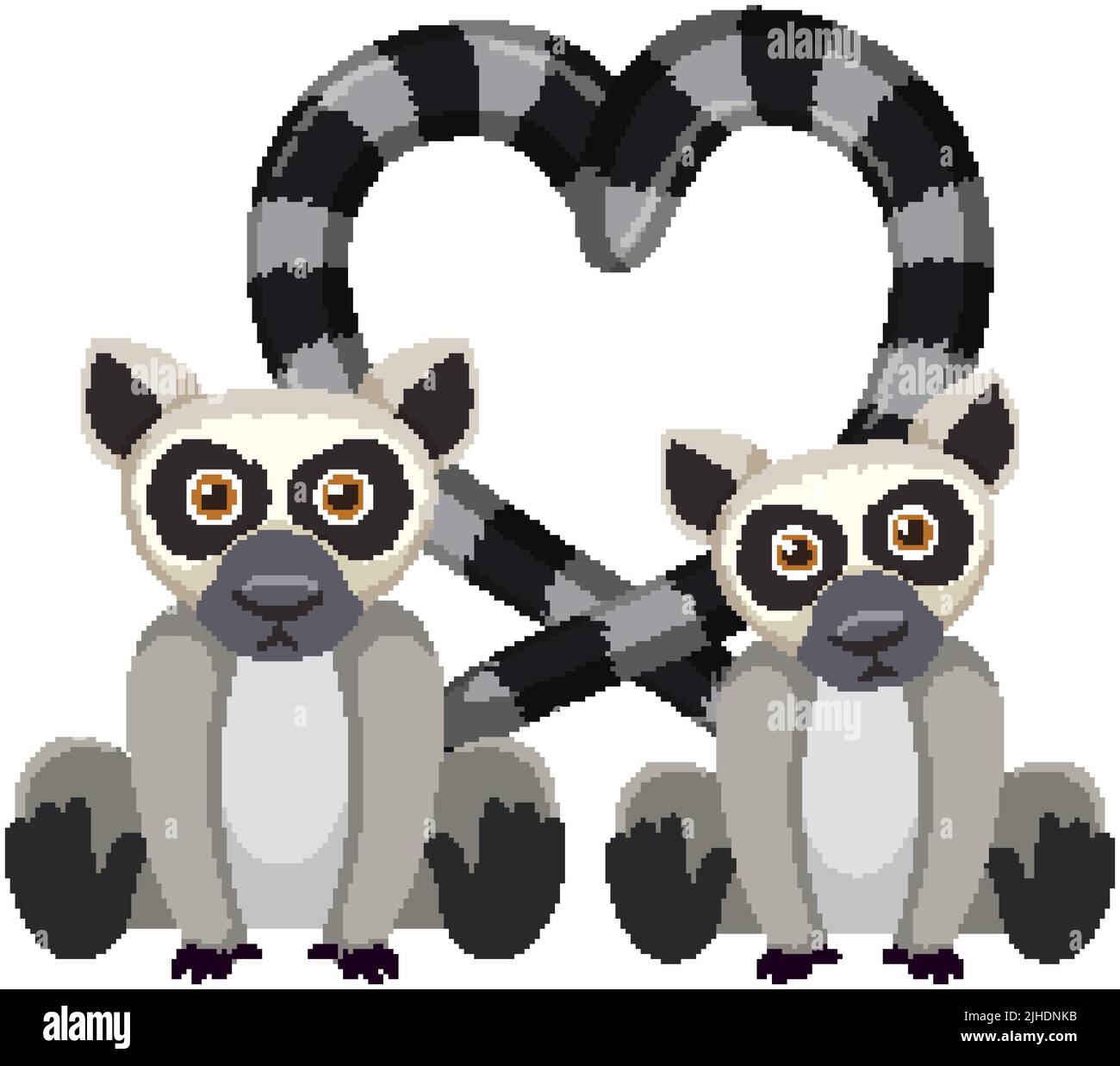Two lemur with heart tails illustration Stock Vector Image & Art - Alamy