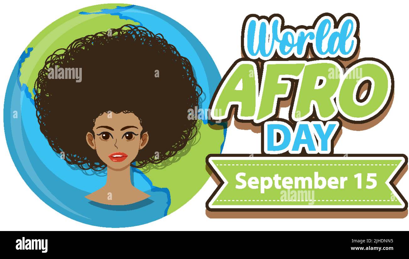 World Afro Day September 15 Banner Design illustration Stock Vector ...