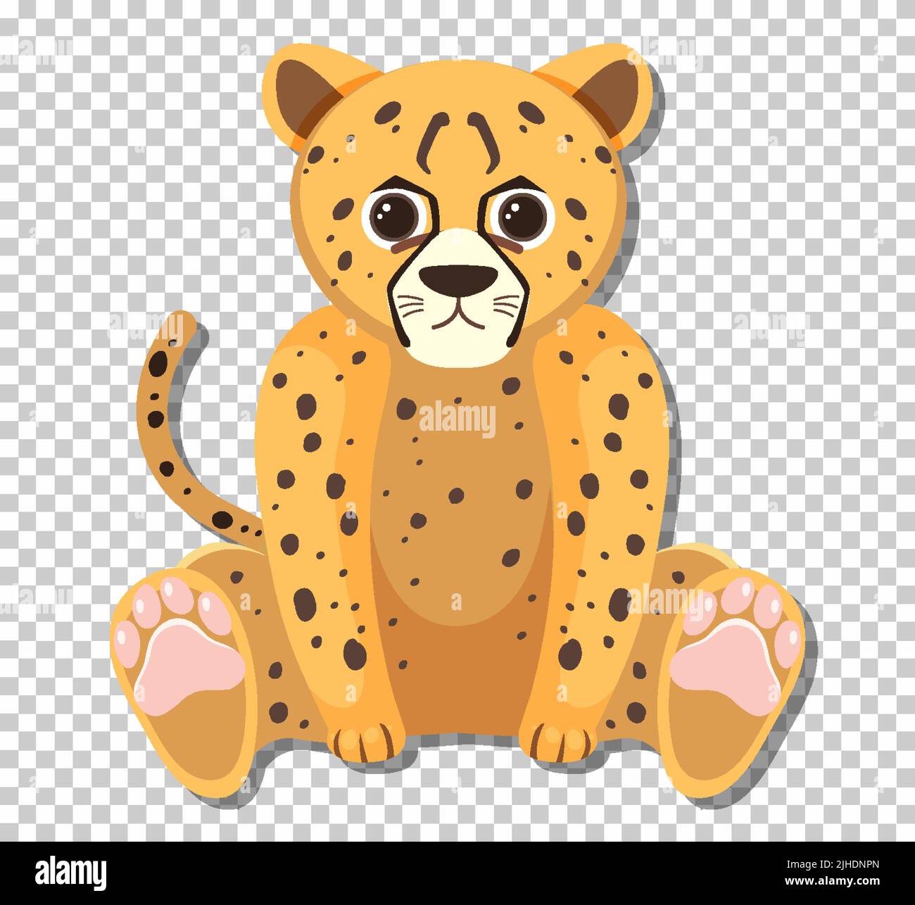 Cute cheetah in flat cartoon style illustration Stock Vector Image ...