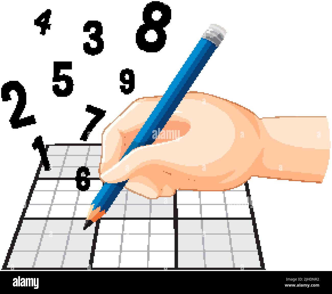 Human hand with sudoku grid illustration Stock Vector Image & Art - Alamy