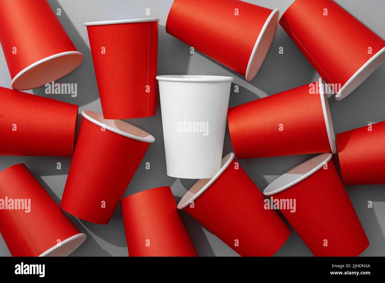 Top view of paper take out coffee cups Stock Photo - Alamy