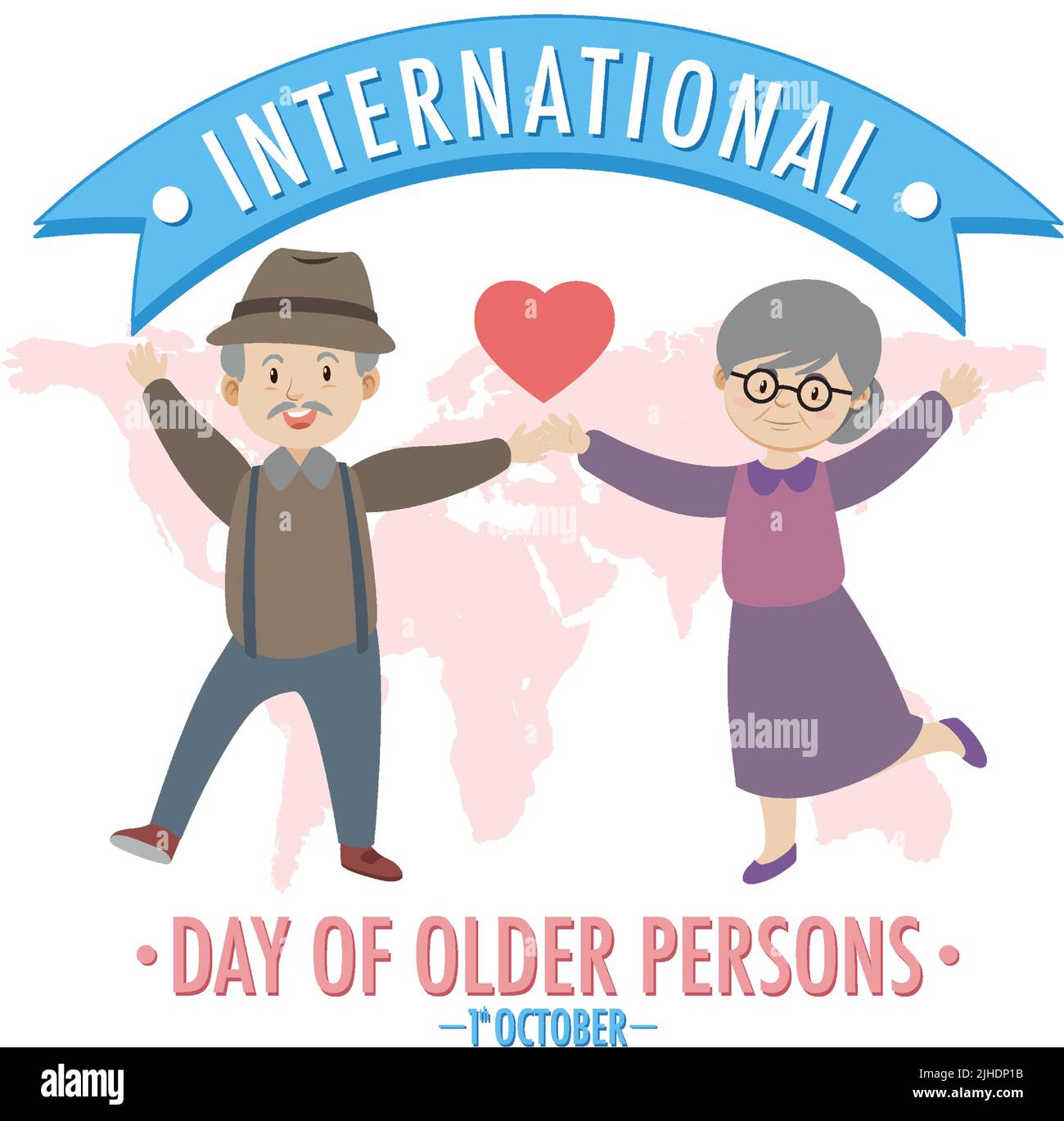 International day of older persons banner design illustration Stock ...