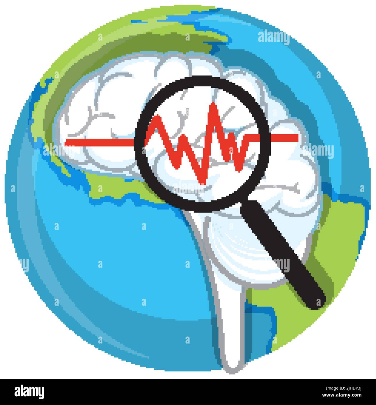 Earth planet with human brain illustration Stock Vector Image & Art - Alamy