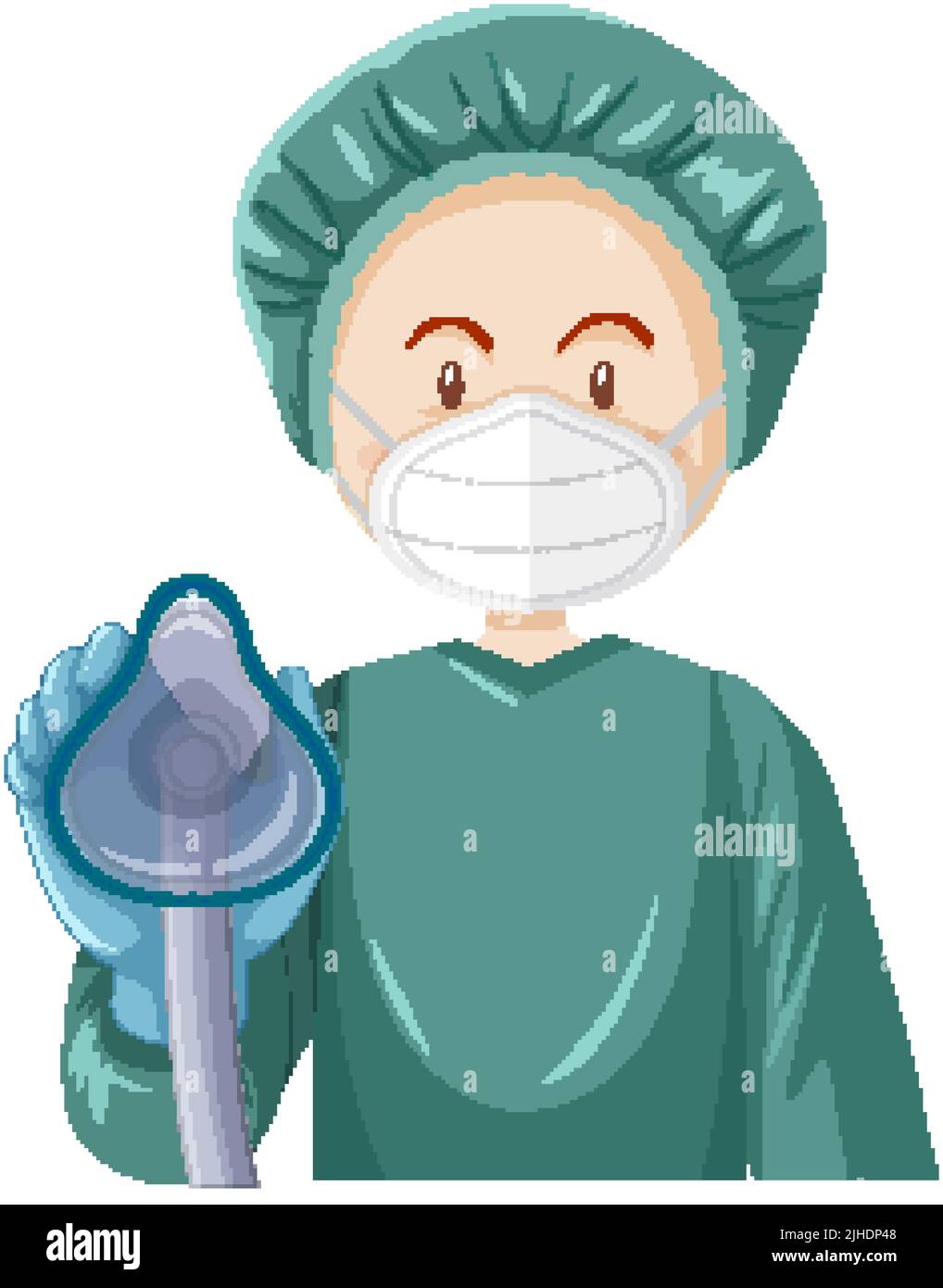 Nurse anaesthetist cartoon character illustration Stock Vector Image ...