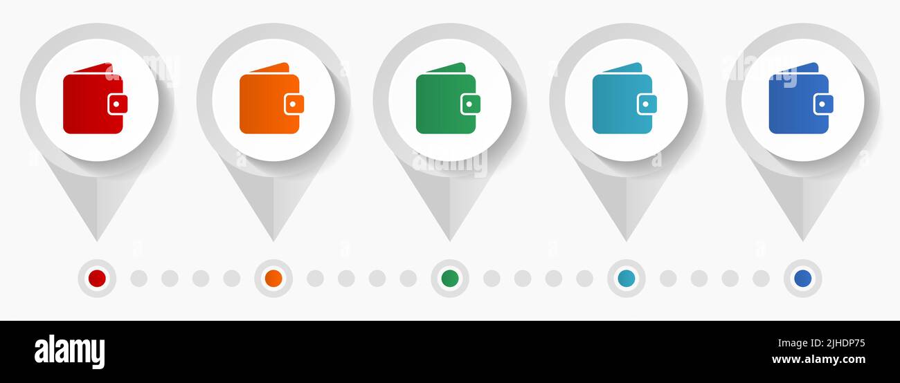 Purse, wallet concept vector icons, infographic template easy to edit ...