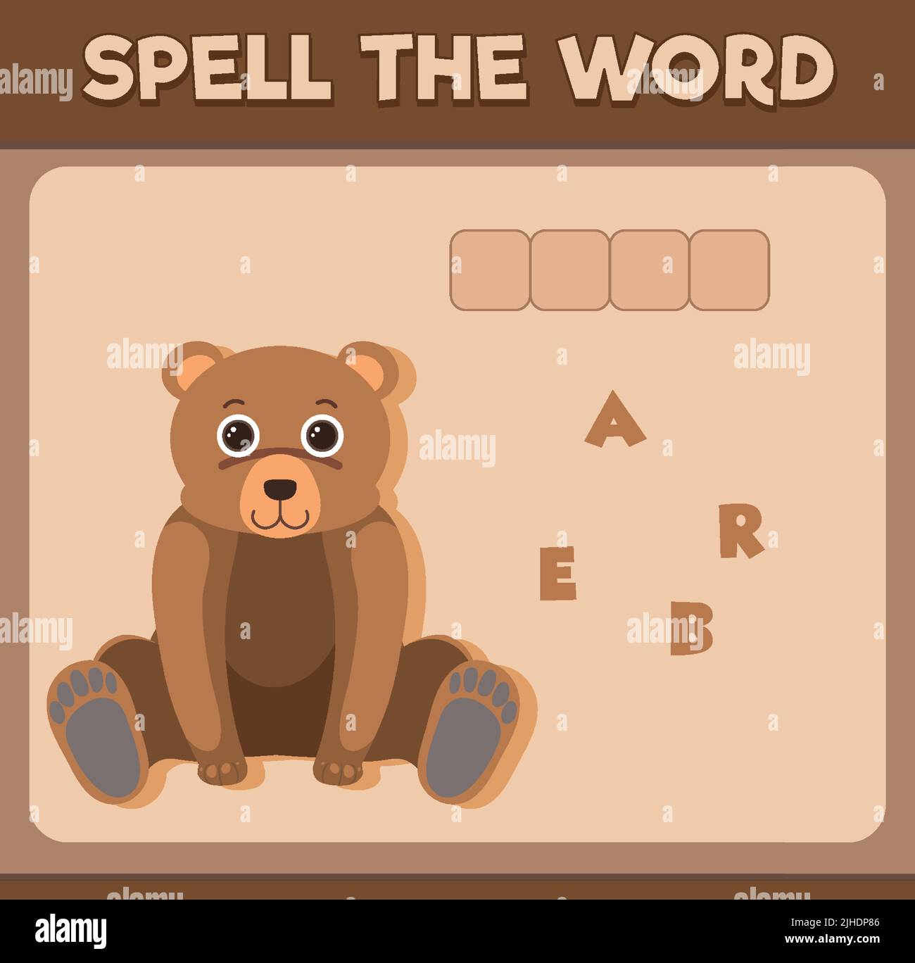 Spell word game with word bear illustration Stock Vector Image & Art ...