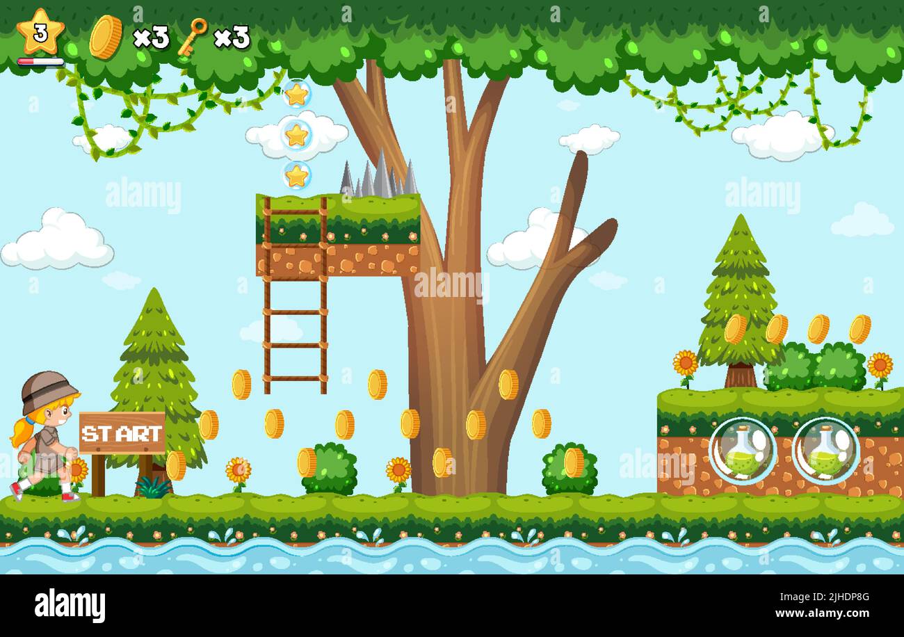 Platform game background template illustration Stock Vector Image & Art ...