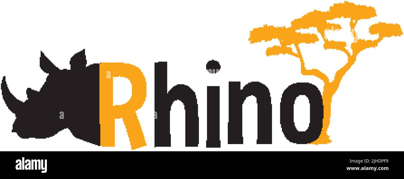 Rhino logo template design illustration Stock Vector Image & Art - Alamy