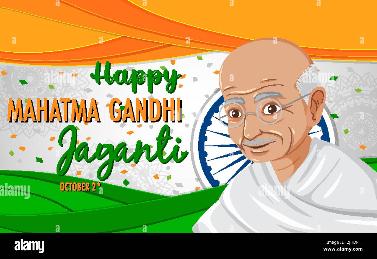 Mahatma Gandhi Jayanti Day Poster illustration Stock Vector Image & Art ...