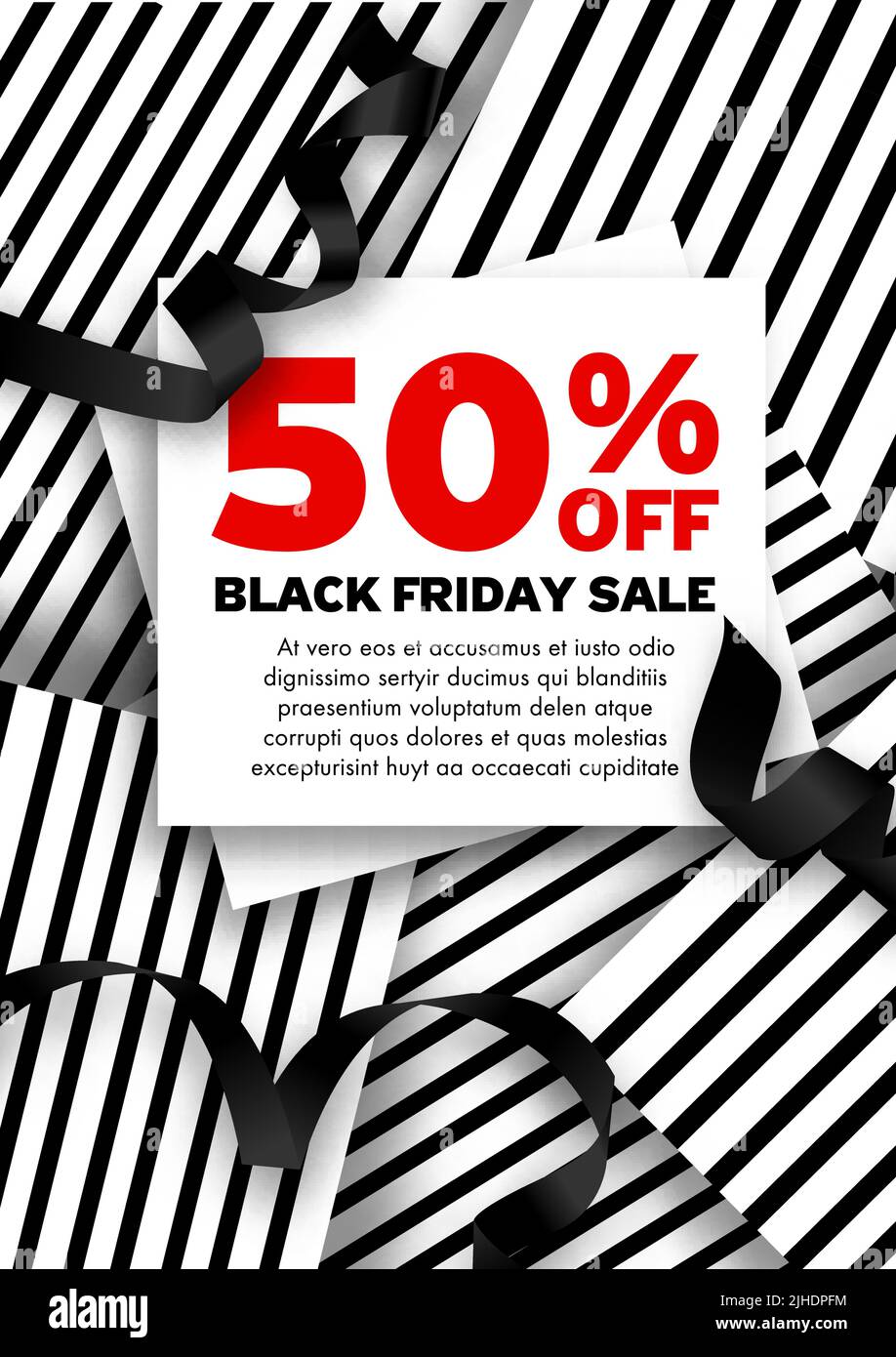 Black Friday Sale Banners vector illustration with ribbons Stock Vector ...
