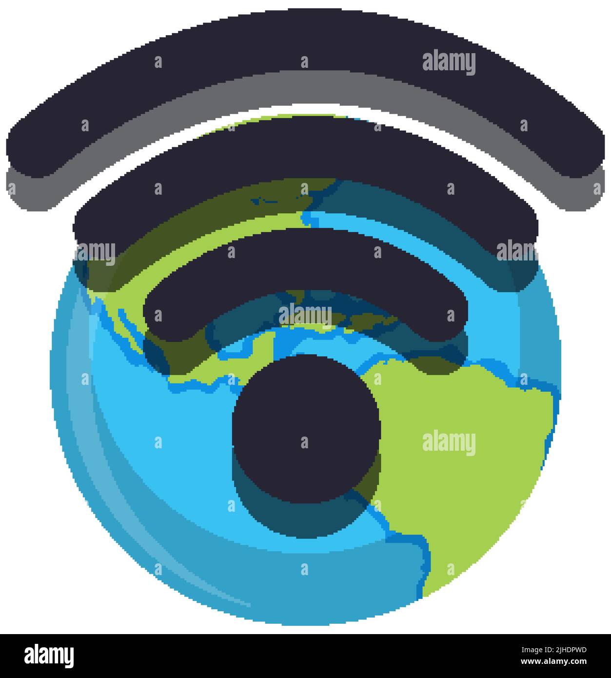 Wifi symbol on earth planet illustration Stock Vector Image & Art - Alamy