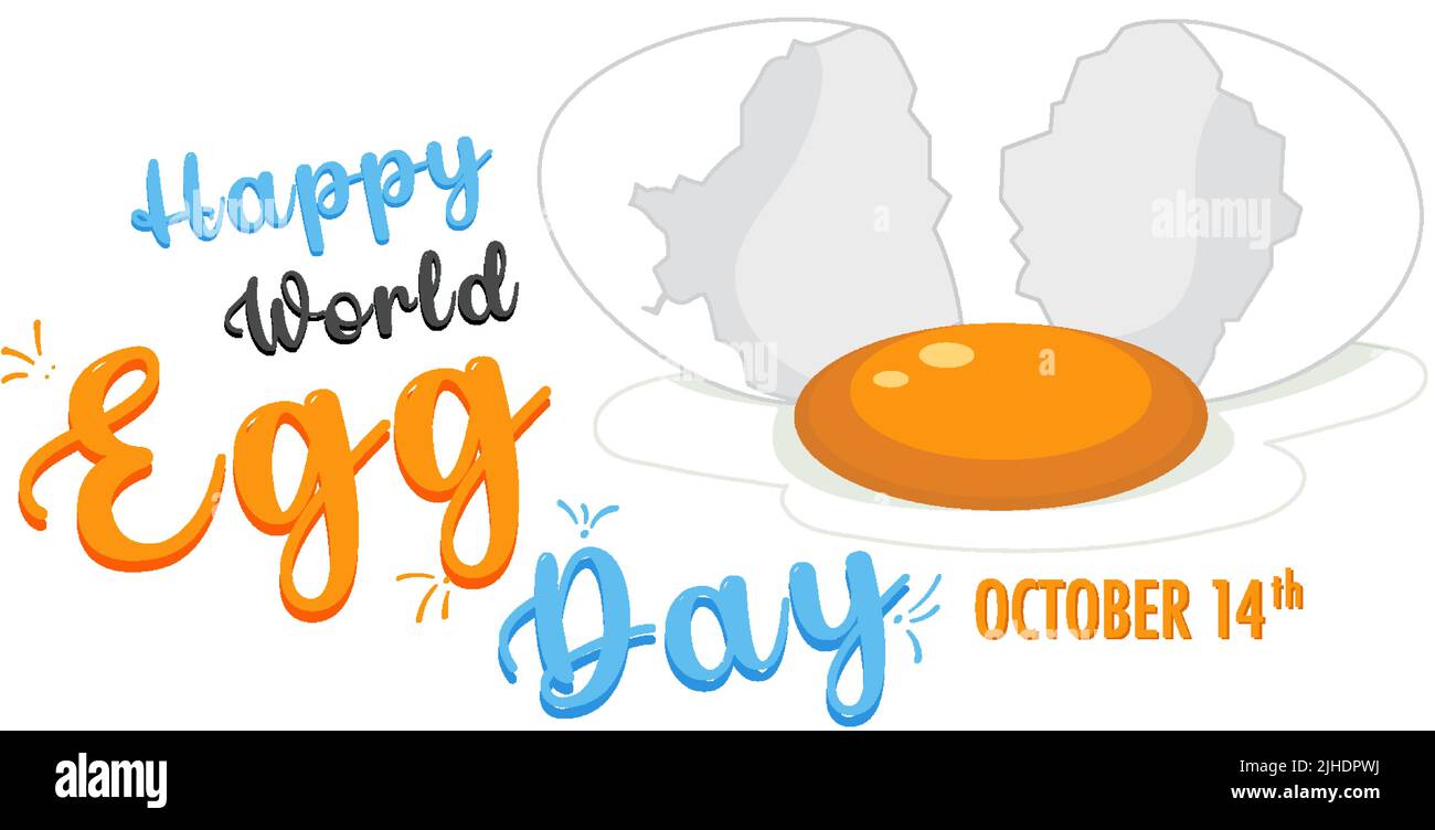 World Egg Day October 14 Banner Design illustration Stock Vector Image ...