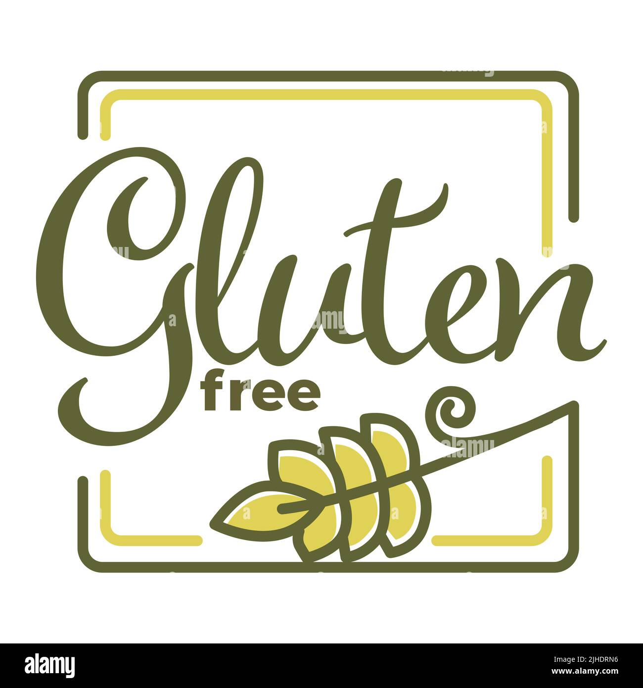 Vector illustration of gluten free words and cereal isolated on white ...