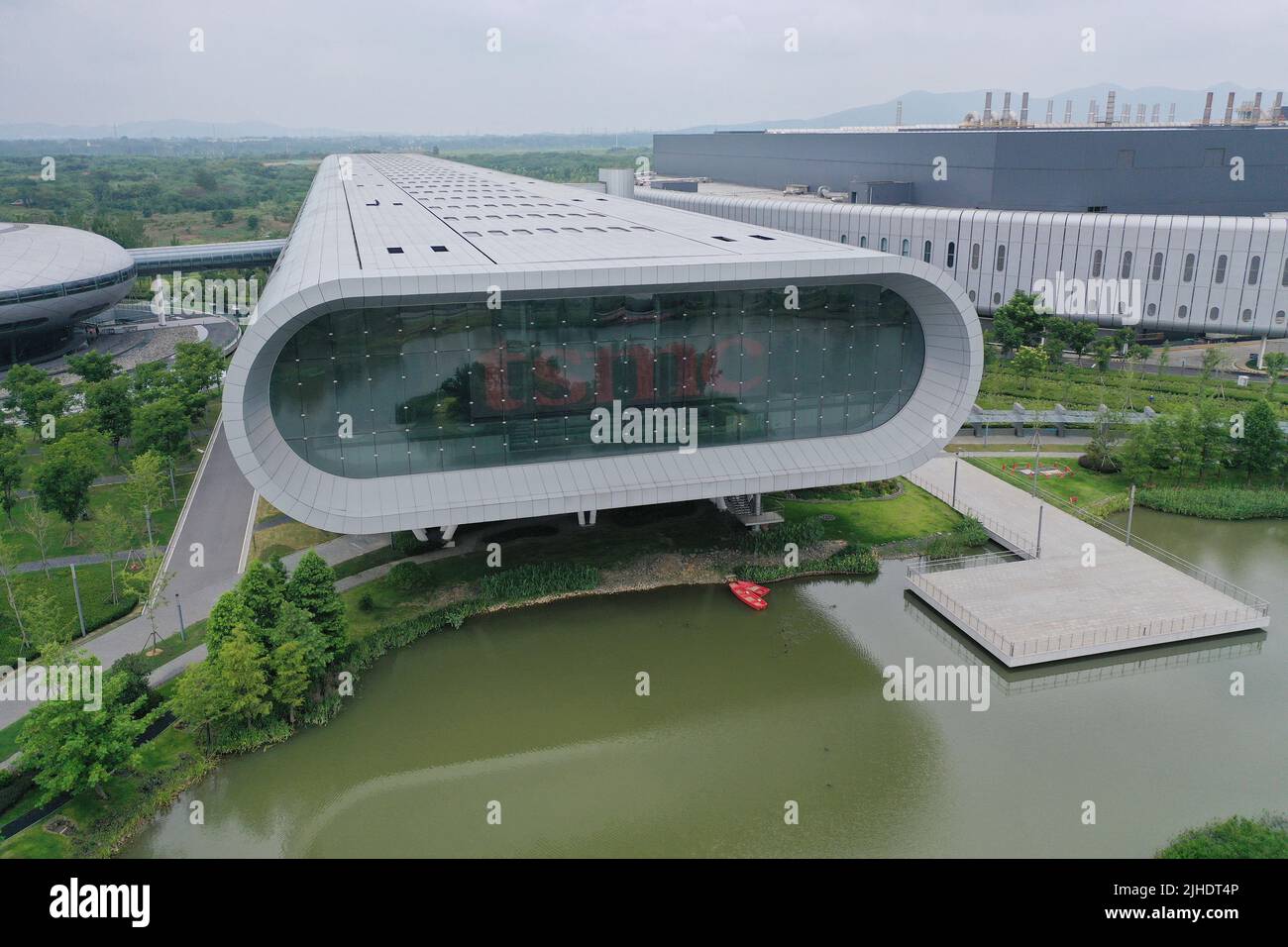 NANJING, CHINA - JULY 18, 2022 - An aerial photo taken on July 18, 2022 shows the TSMC factory ...