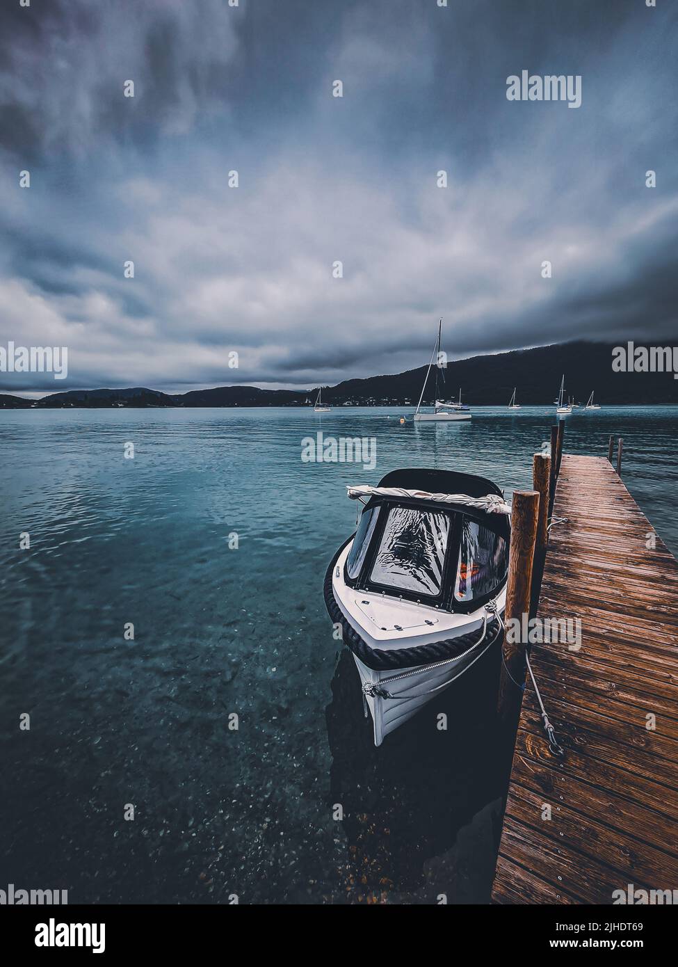 White boat near pier hi-res stock photography and images - Alamy