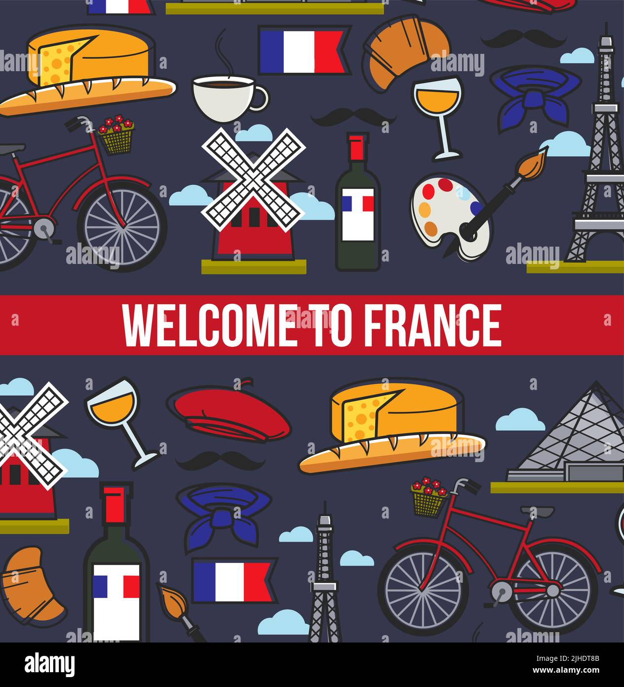 Travel agency brochures French culture and symbols architecture and ...