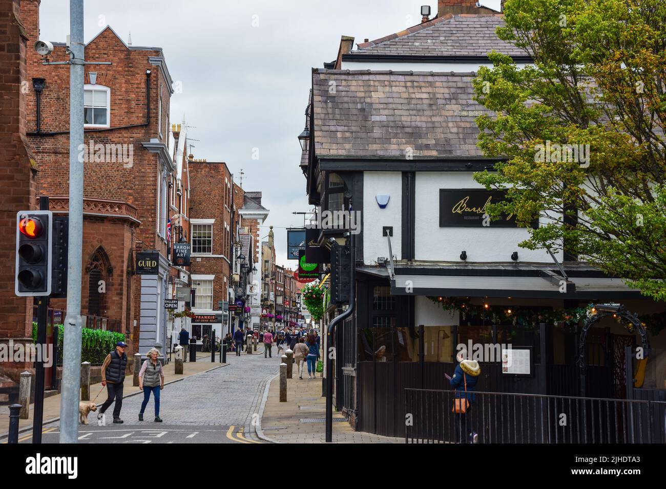 Chester, UK: Jul 3, 2022: General view of the section of Watergate ...