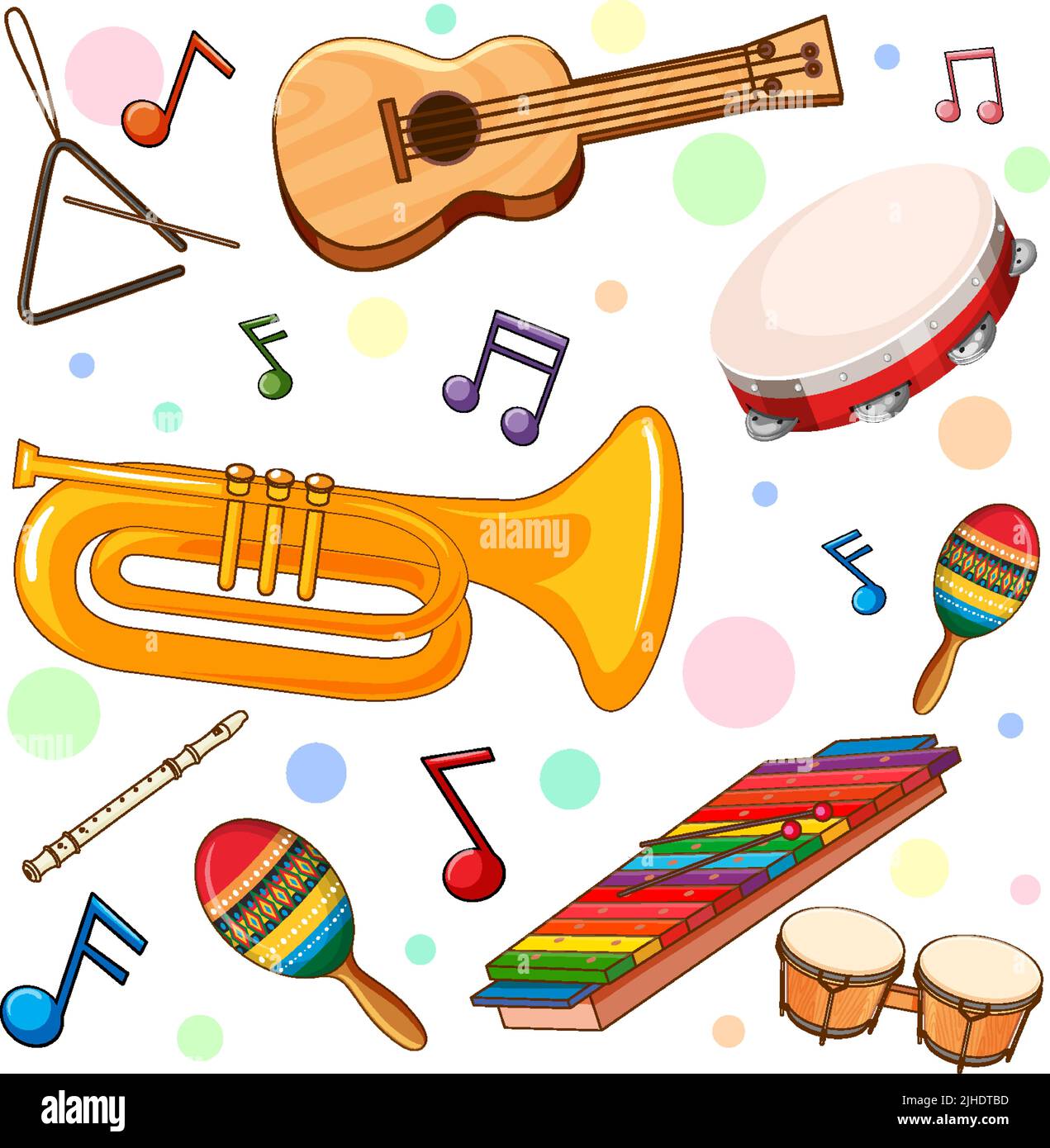 Different music instruments seamless pattern illustration Stock Vector ...