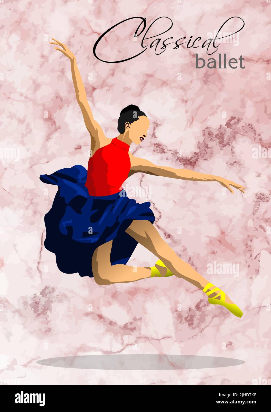 Classical ballet dancer colored 3d vector illustration Stock Vector ...