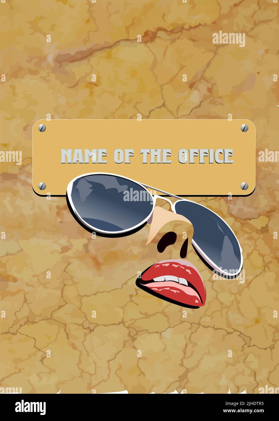 Abstract signboard of the office on marble texture background with ...