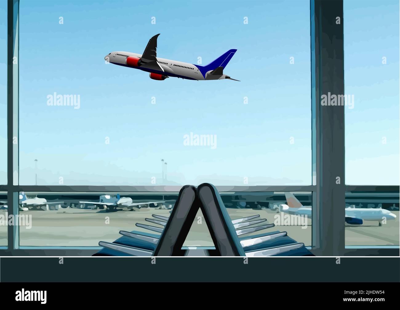 Airport scene . Vector 3d illustration for designers Stock Vector Image ...