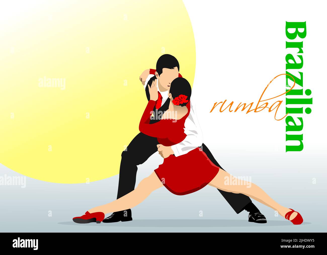 Brazilian rumba dancers. 3d vector color illustration Stock Vector ...