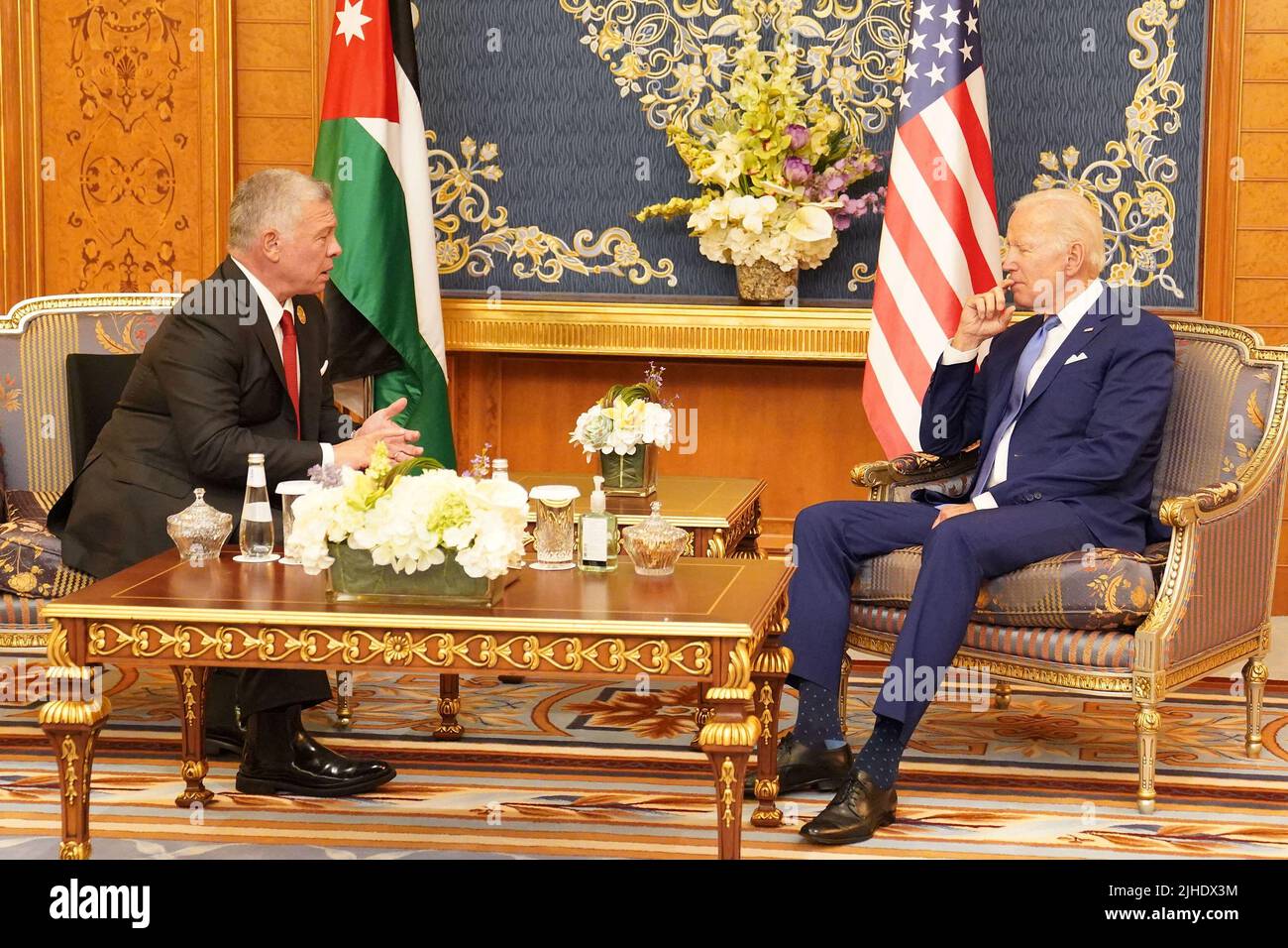 Jordan’s King Abdullah II meets with US President Joe Biden during ...