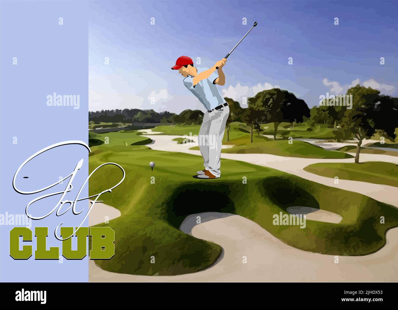 Golf club field. Colored vector 3d illustration for designers Stock ...