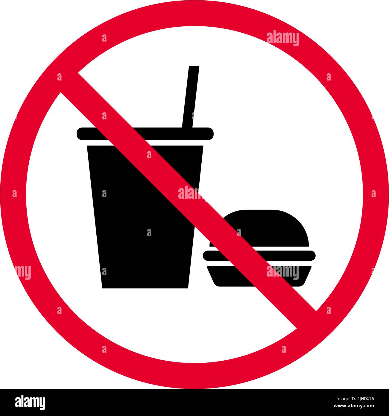 No eating or drinking sign. Editable vector Stock Vector Image & Art ...