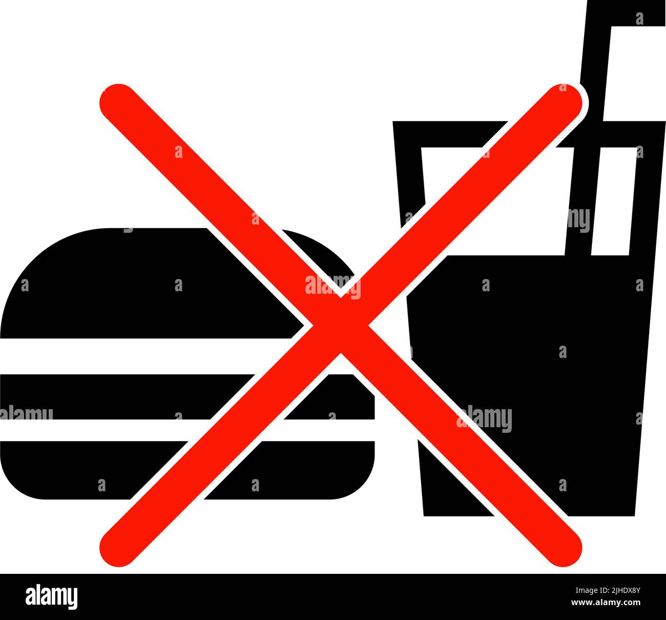 Prohibited fast food sticker hi-res stock photography and images - Alamy