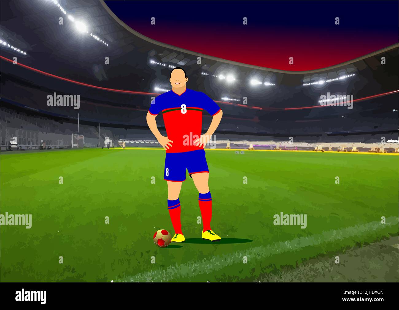 Soccer player on the field. Referee. 3d vector illustration Stock ...