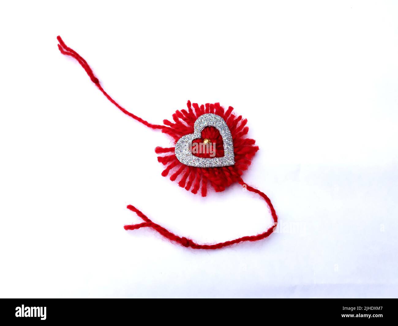 red rakhi for raksha bhandhan isolated on white background Stock Photo ...