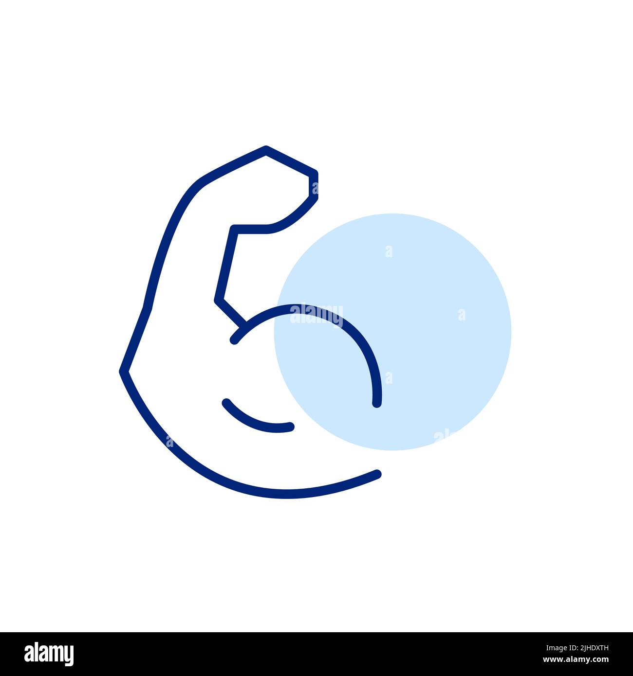 Biceps curl. Fitness gym workout icon. Pixel perfect, editable stroke ...