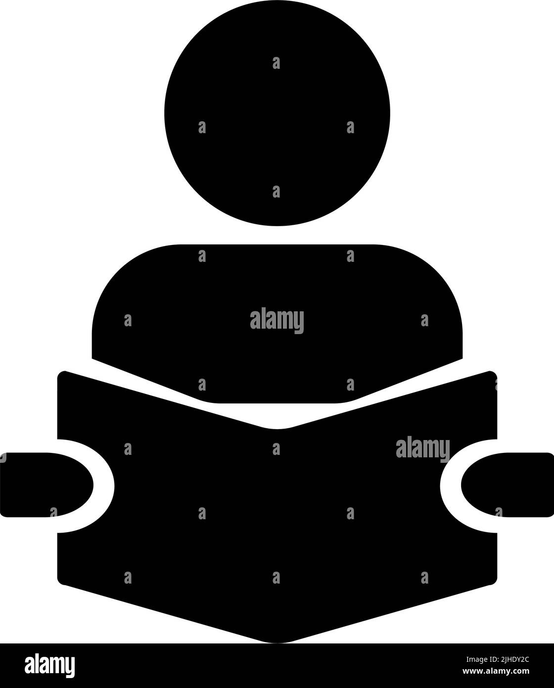 A person reading a book. Read. Editable vector Stock Vector Image & Art ...