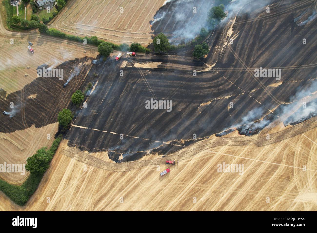Huge Wild Fires in farm fields Essex Ongar Stock Photo - Alamy