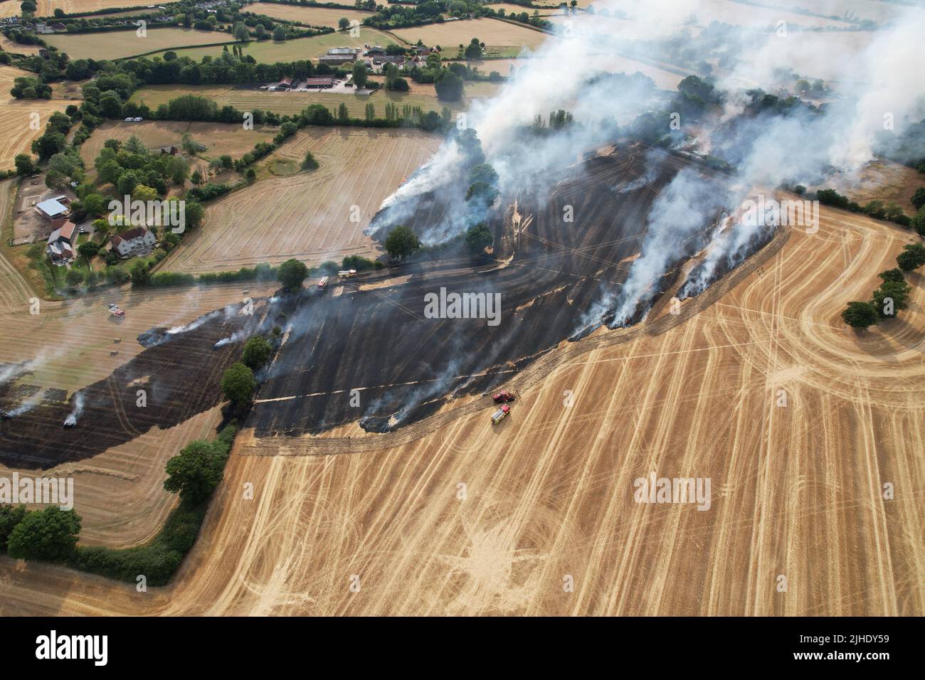 Huge Wild Fires in farm fields Essex Ongar Stock Photo - Alamy