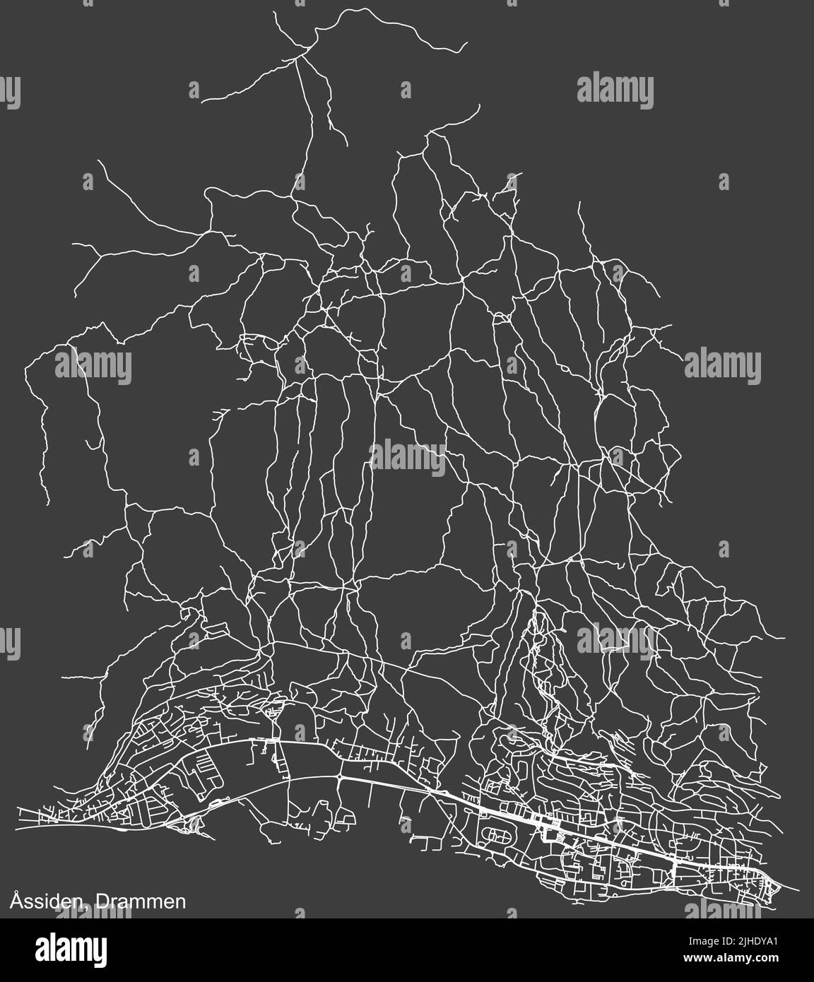 Street roads map of the ÅSSIDEN MUNICIPALITY of Drammen, Norway Stock ...