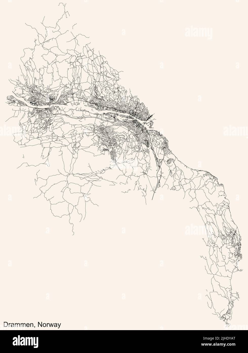 Street roads map of DRAMMEN, NORWAY Stock Vector Image & Art - Alamy