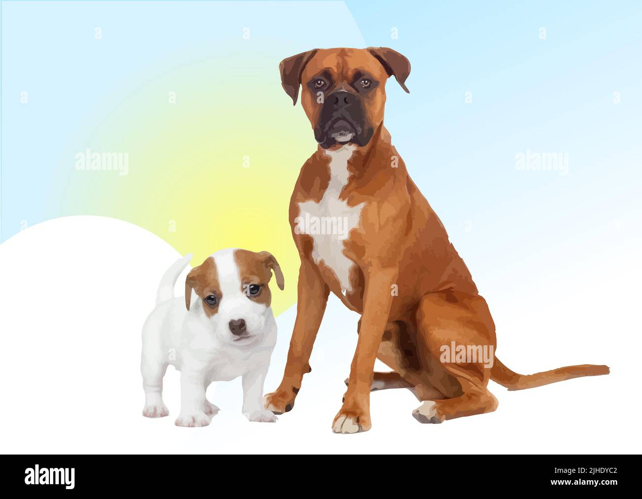 Friendship of dogs Stock Vector Images - Alamy