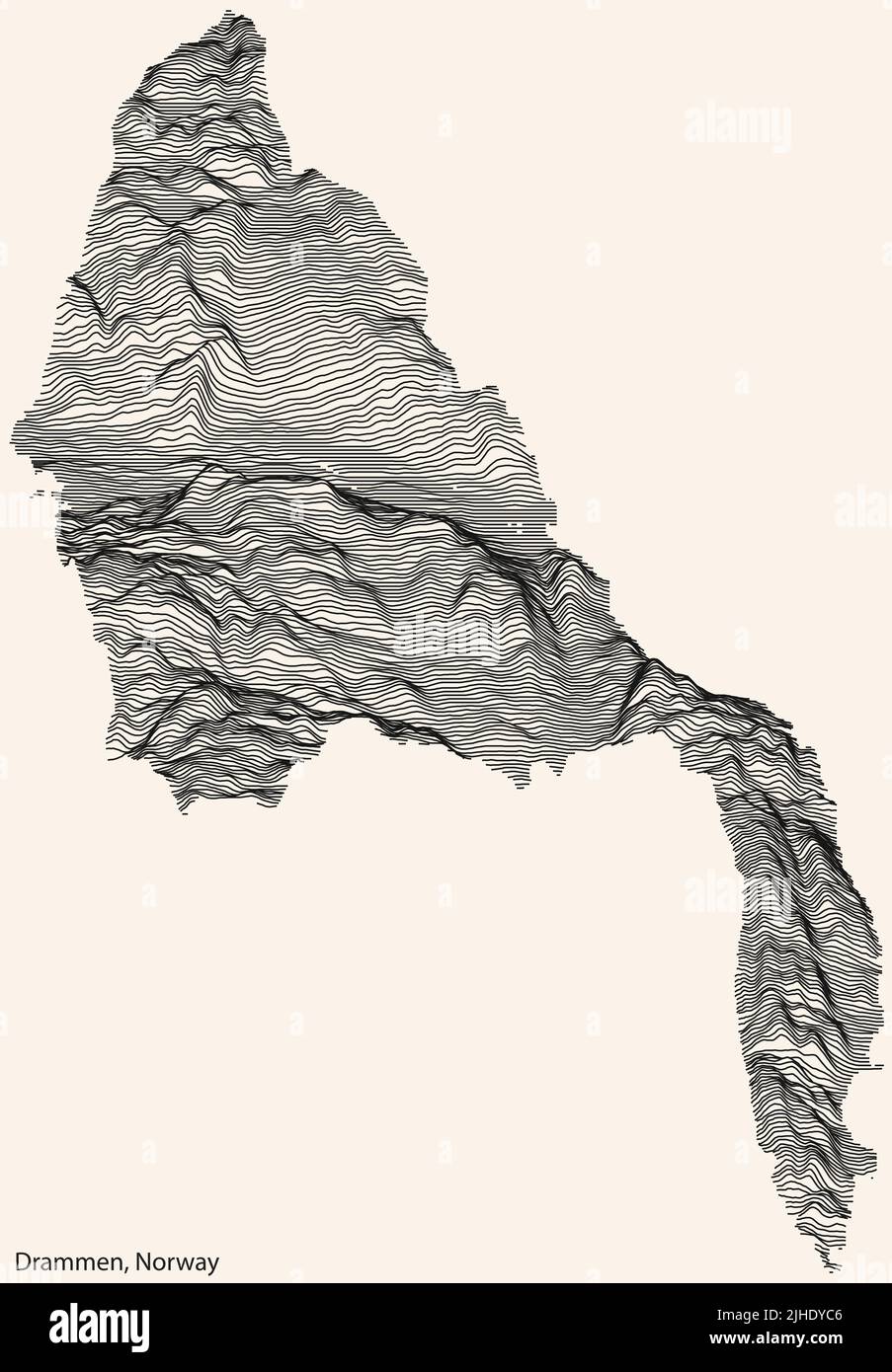 Topographic relief map of DRAMMEN, NORWAY Stock Vector Image & Art - Alamy