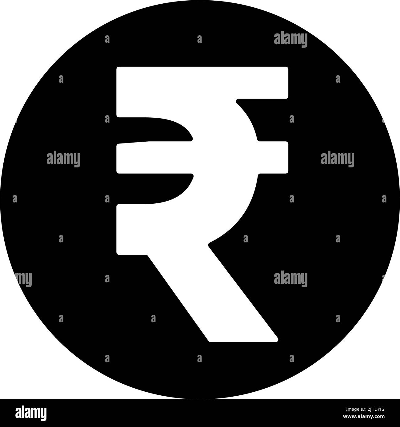 Round Indian rupee silhouette icon. Editable vector Stock Vector Image ...