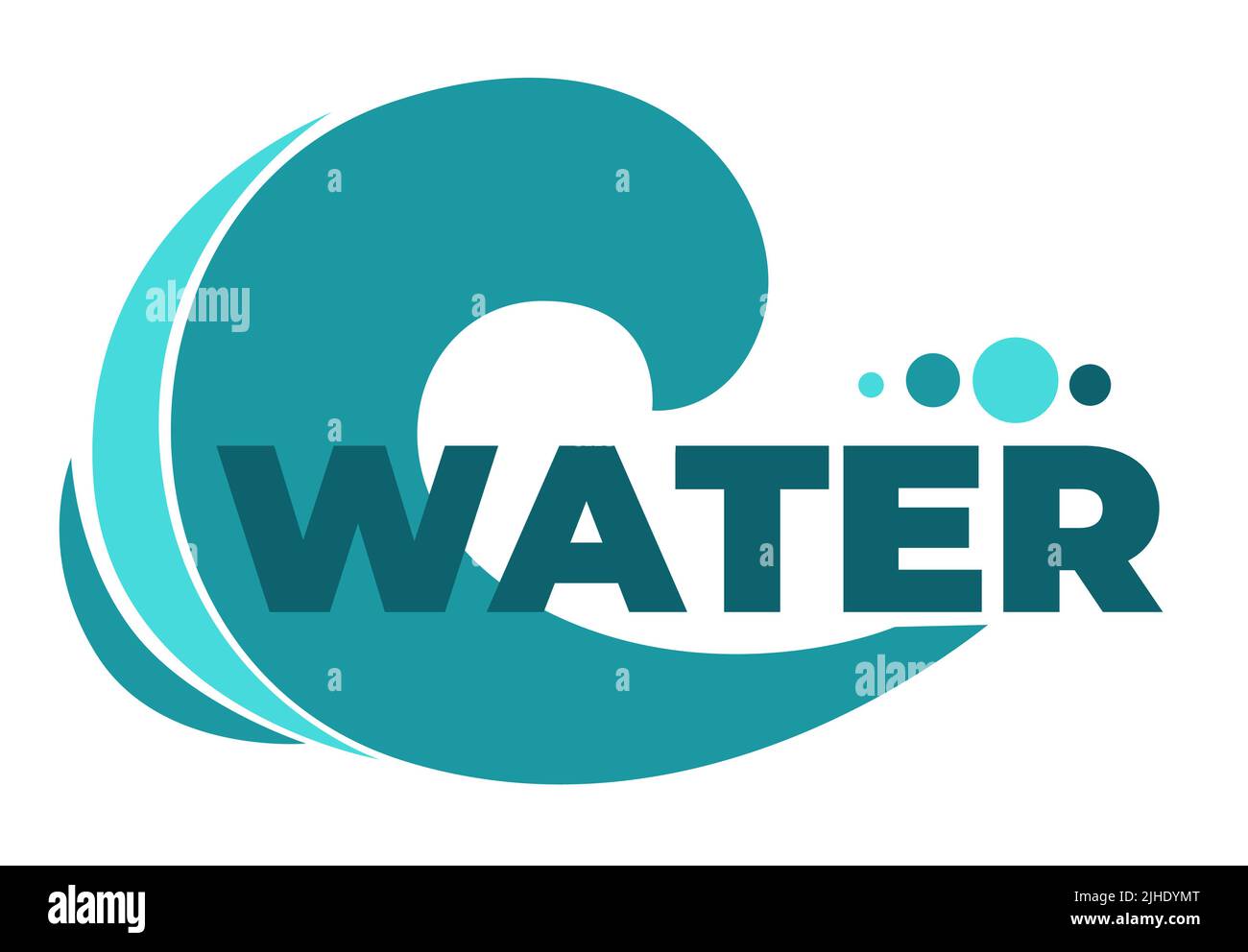 Water splashes and text samples logos and emblems set vector isolated ...